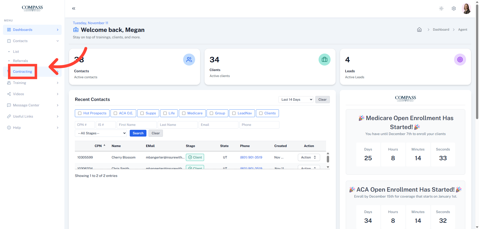 How to Request Carrier Contracting in the Compass Agent Portal